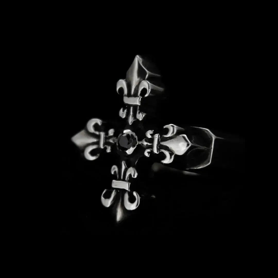 Gothic Cross Ring - Garnet | Curiouser Collective