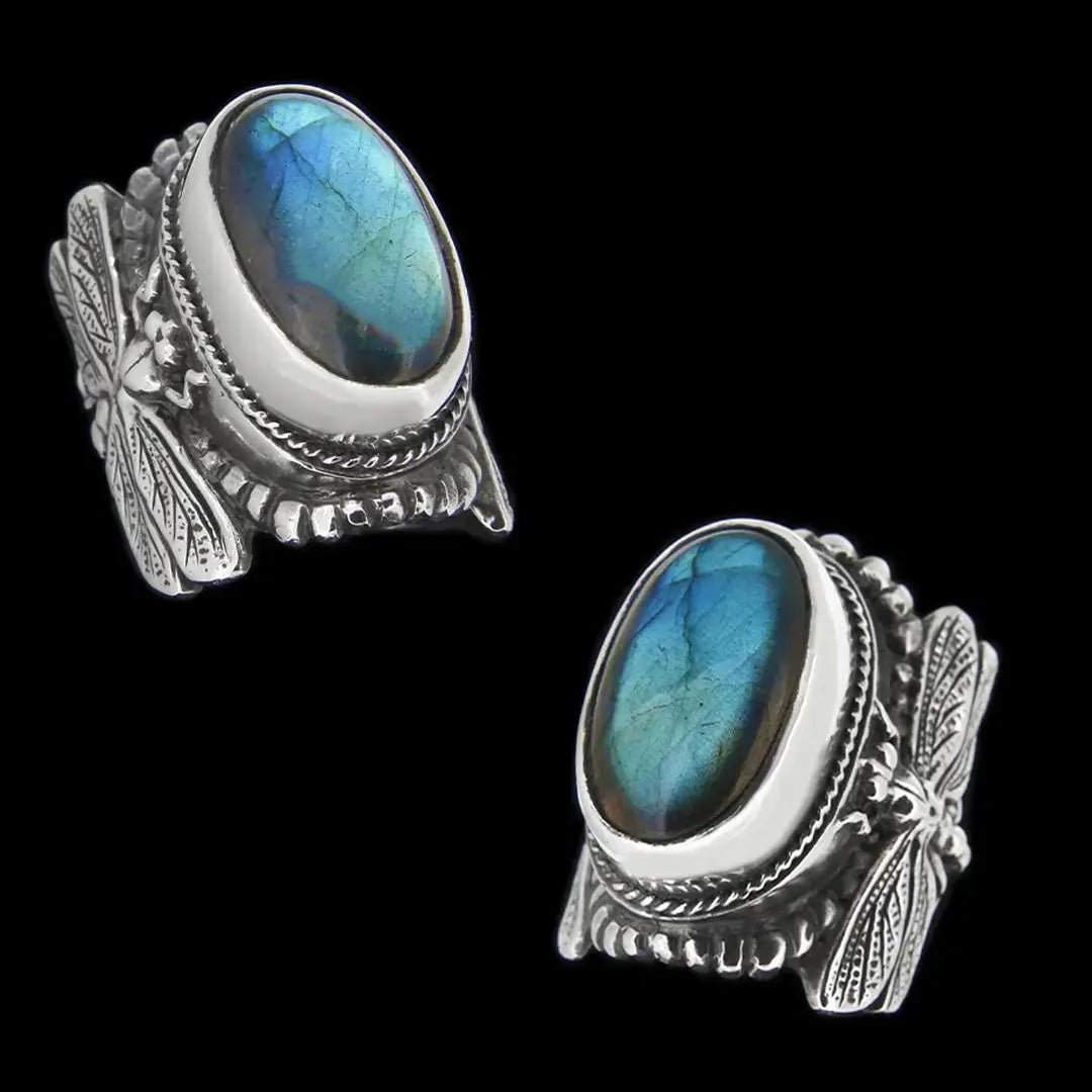 Large Dragonfly Ring - Labradorite | Curiouser Collective