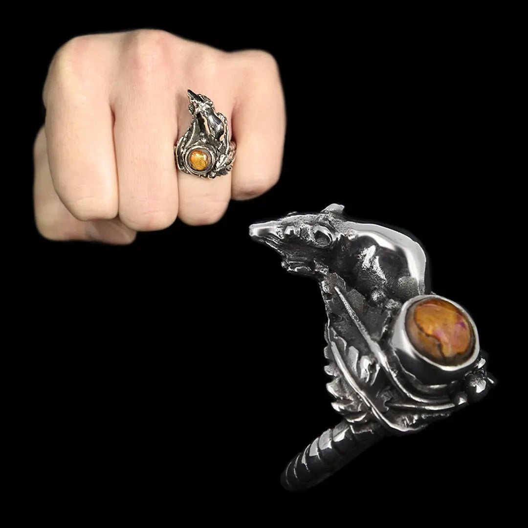 Rat Ring - Mexican Fire Opal | Curiouser Collective